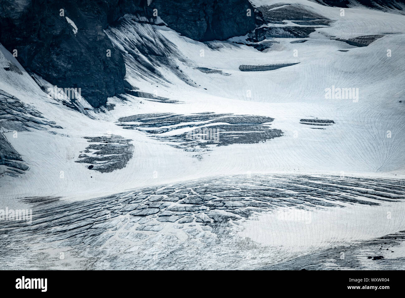 Closeup of the glacier of the Ortler mountains in South Tyrol (Italy ...