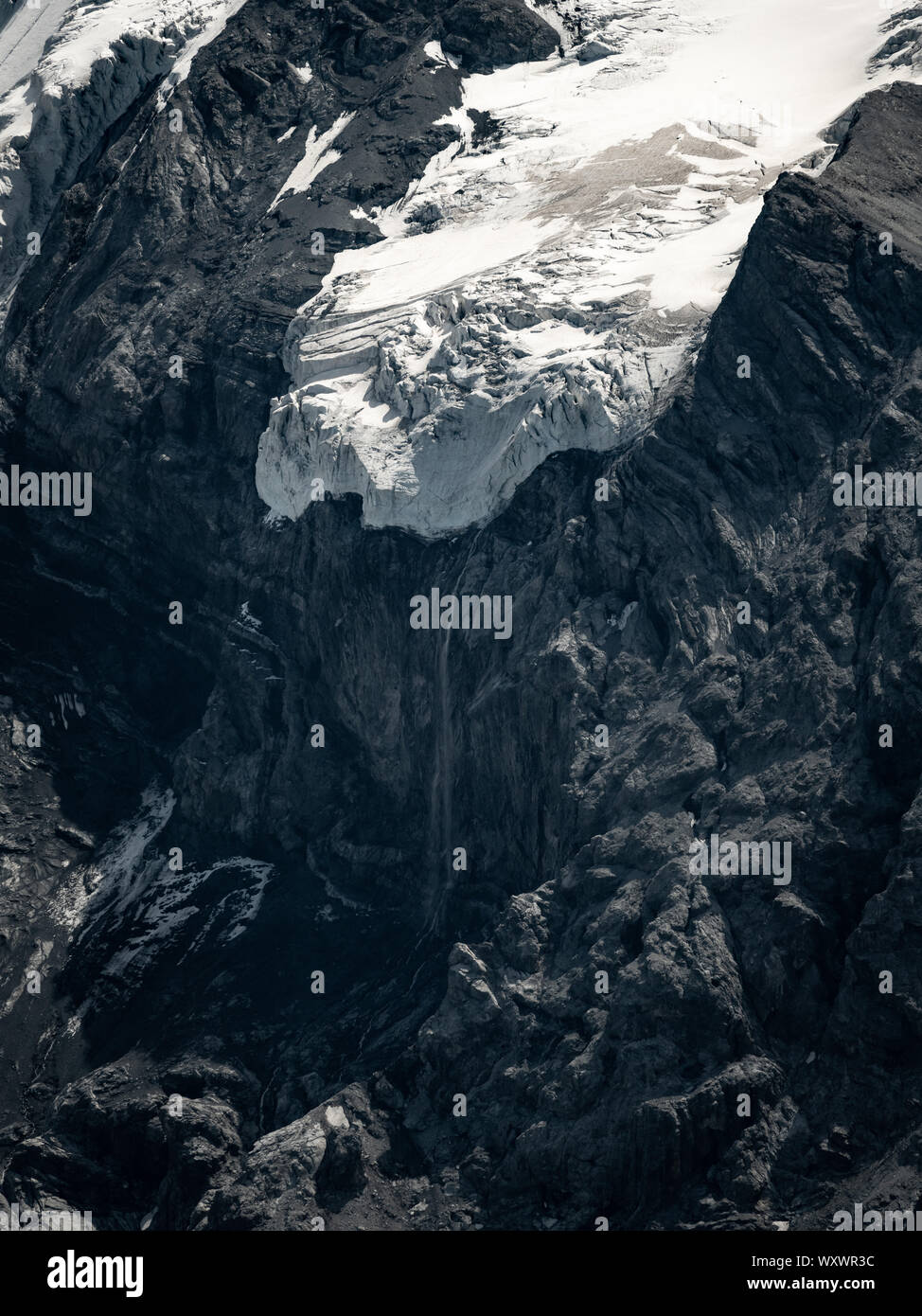 Closeup of the glacier of the Ortler mountains in South Tyrol (Italy ...