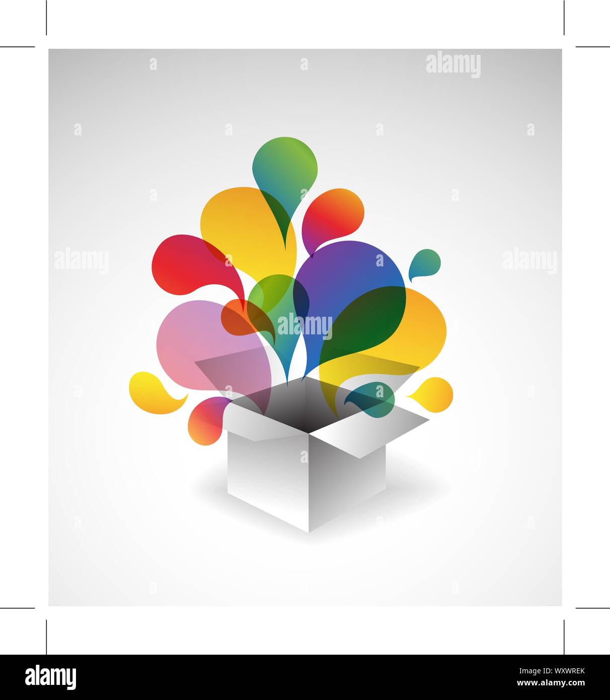 Exploding gift box - Abstract illustration full of colors Stock Vector ...