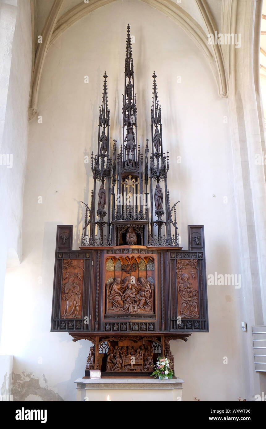 Coronation of Mary altar in St James Church in Rothenburg ob der Tauber ...