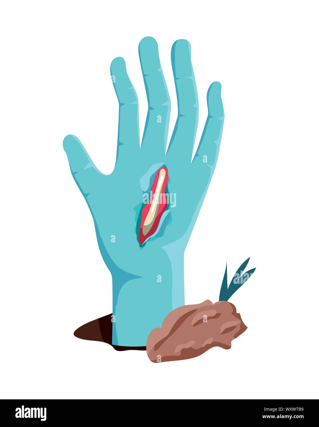 zombie hand coming out of the ground Stock Vector Image & Art - Alamy