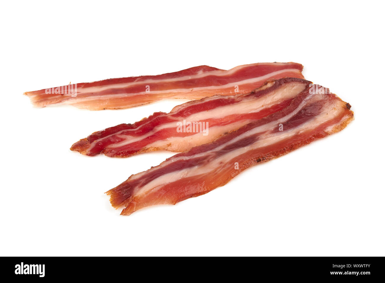 Fresh raw becon isolated on white background Stock Photo - Alamy