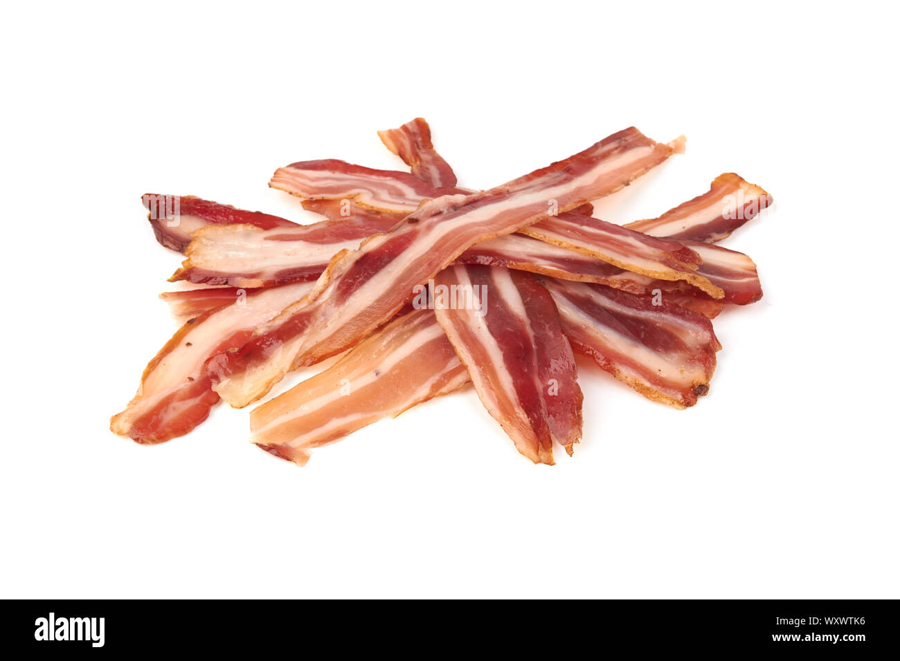 Fresh raw becon isolated on white background Stock Photo - Alamy