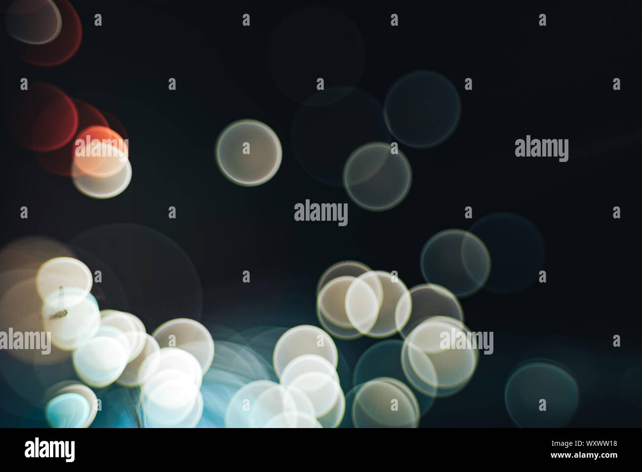 Beautiful optical fiber white light bokeh on a dark background Stock ...