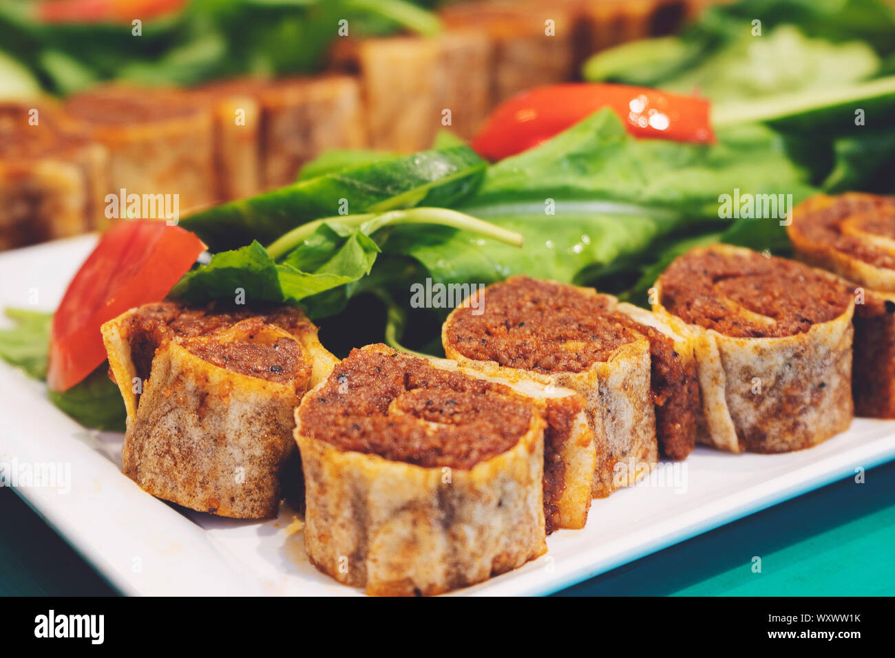 Cig kofte, a raw meat dish in Turkish and Armenian cuisines. Turkish ...