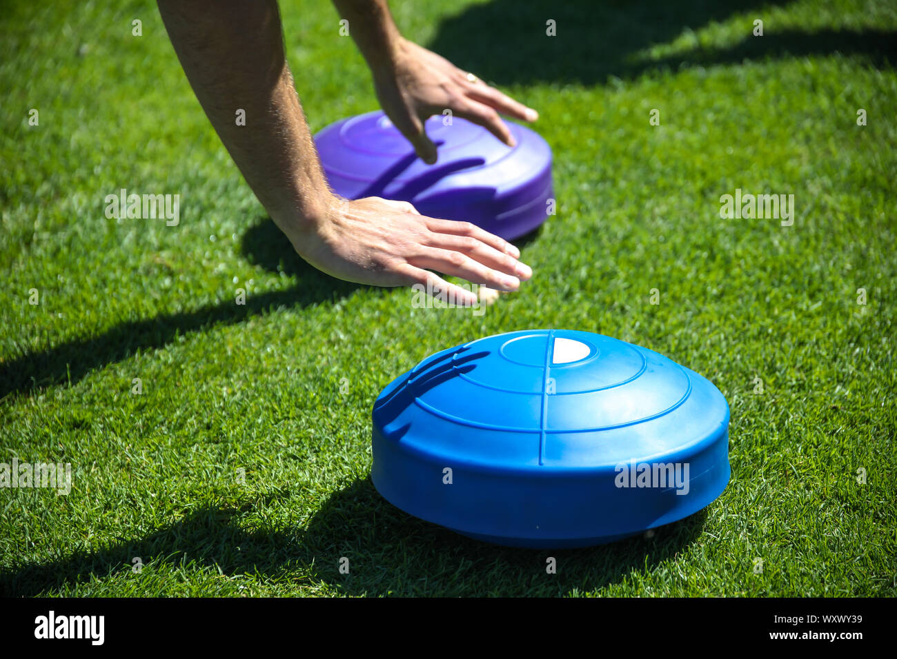 Woman exercise ball push ups hi-res stock photography and images - Alamy