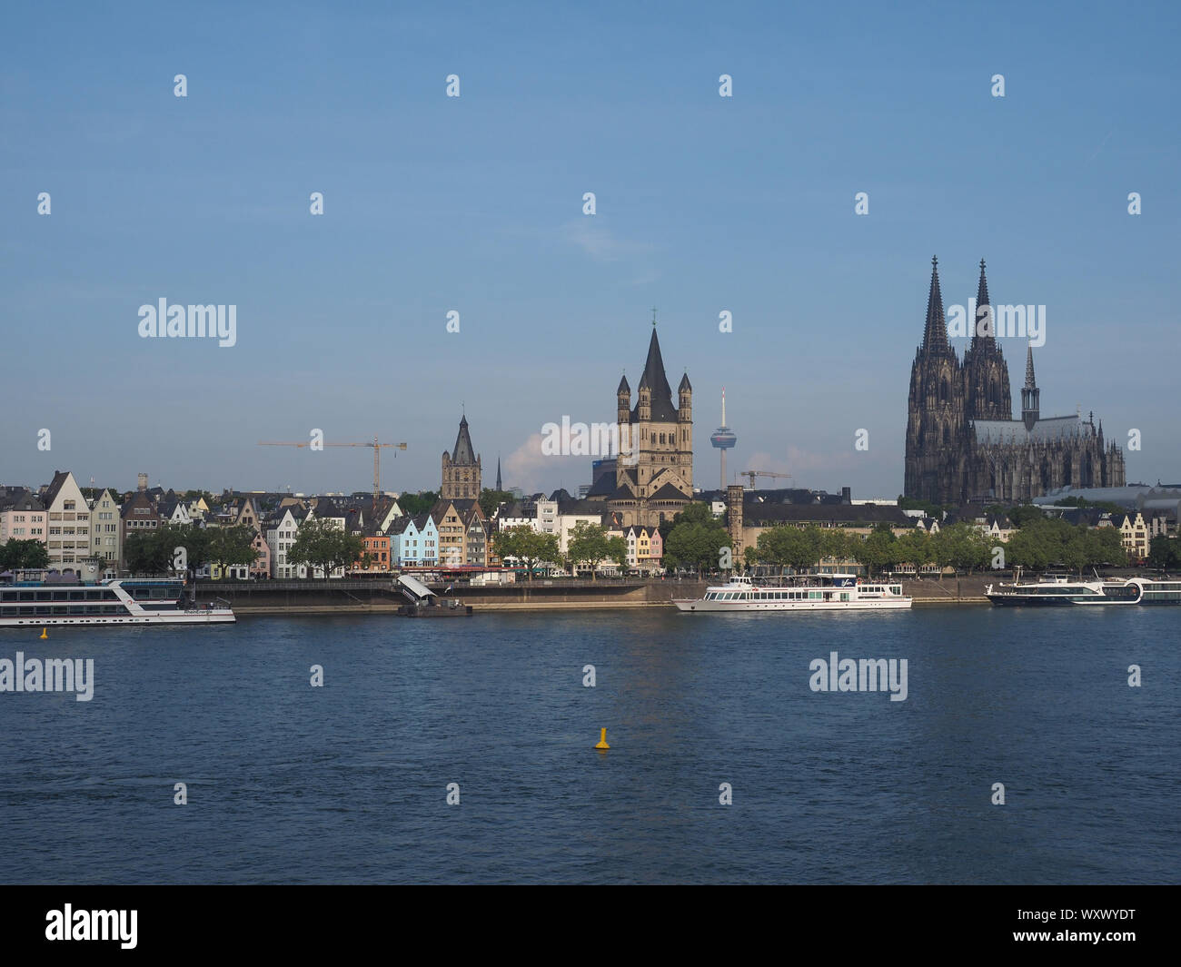 KOELN, GERMANY - CIRCA AUGUST 2019: View of the city skyline from the ...