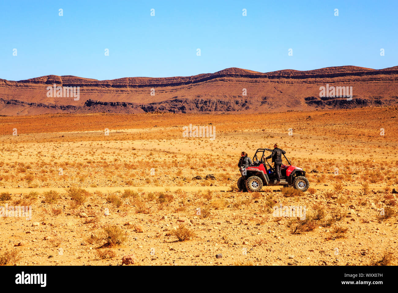 Merzouga, Morocco - Feb 21, 2016: two pilots women of off-road vehicle ...