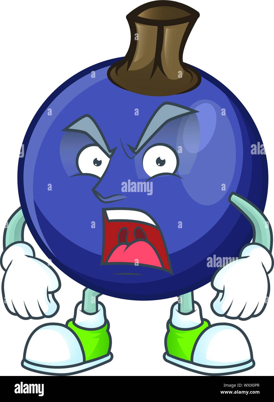 Angry fresh blackcurrant cartoon for healthy diet Stock Vector Image ...