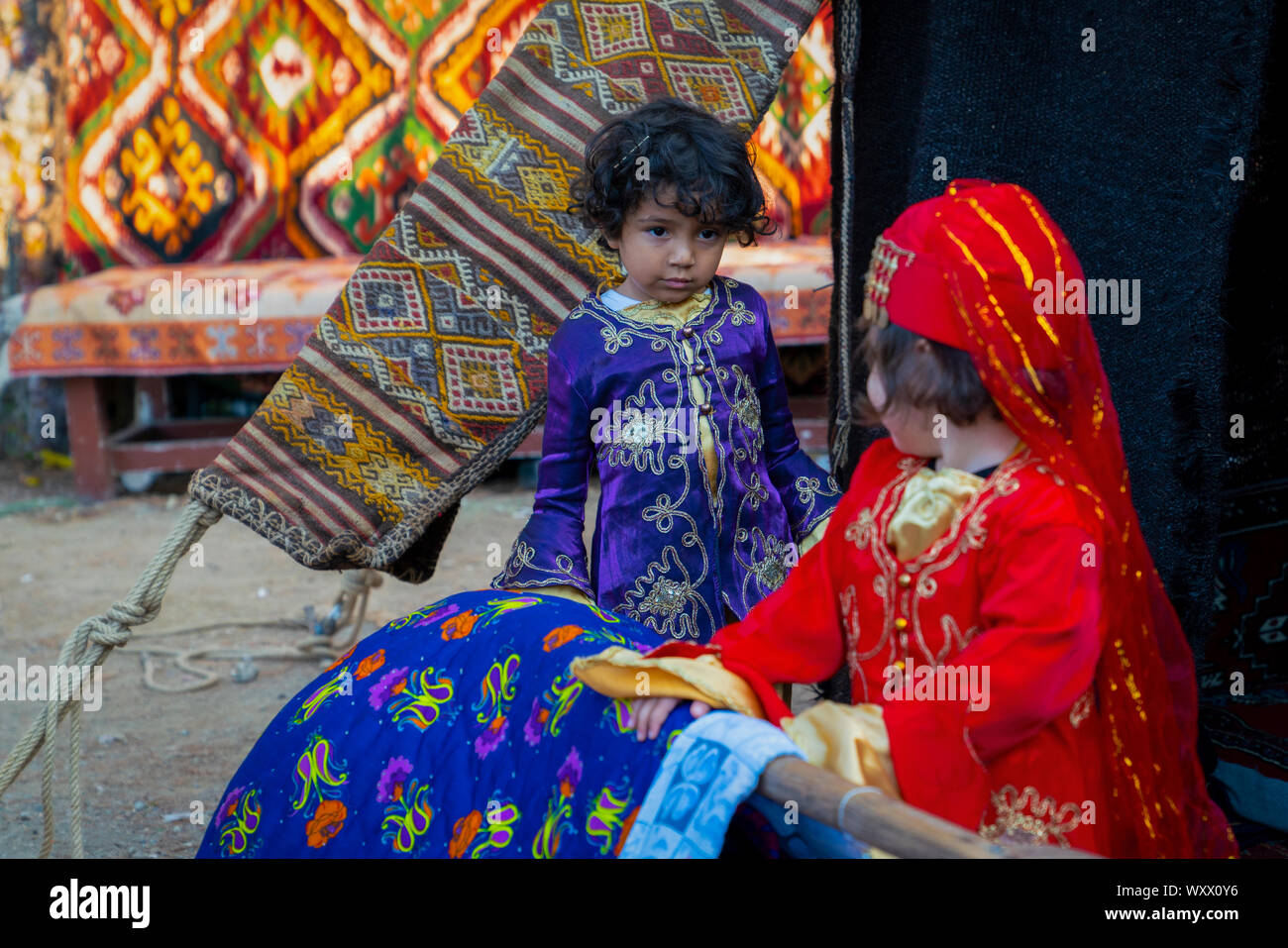 Sogut, Bilecik / Turkey - September 08 2019:Children Yoruks in ...