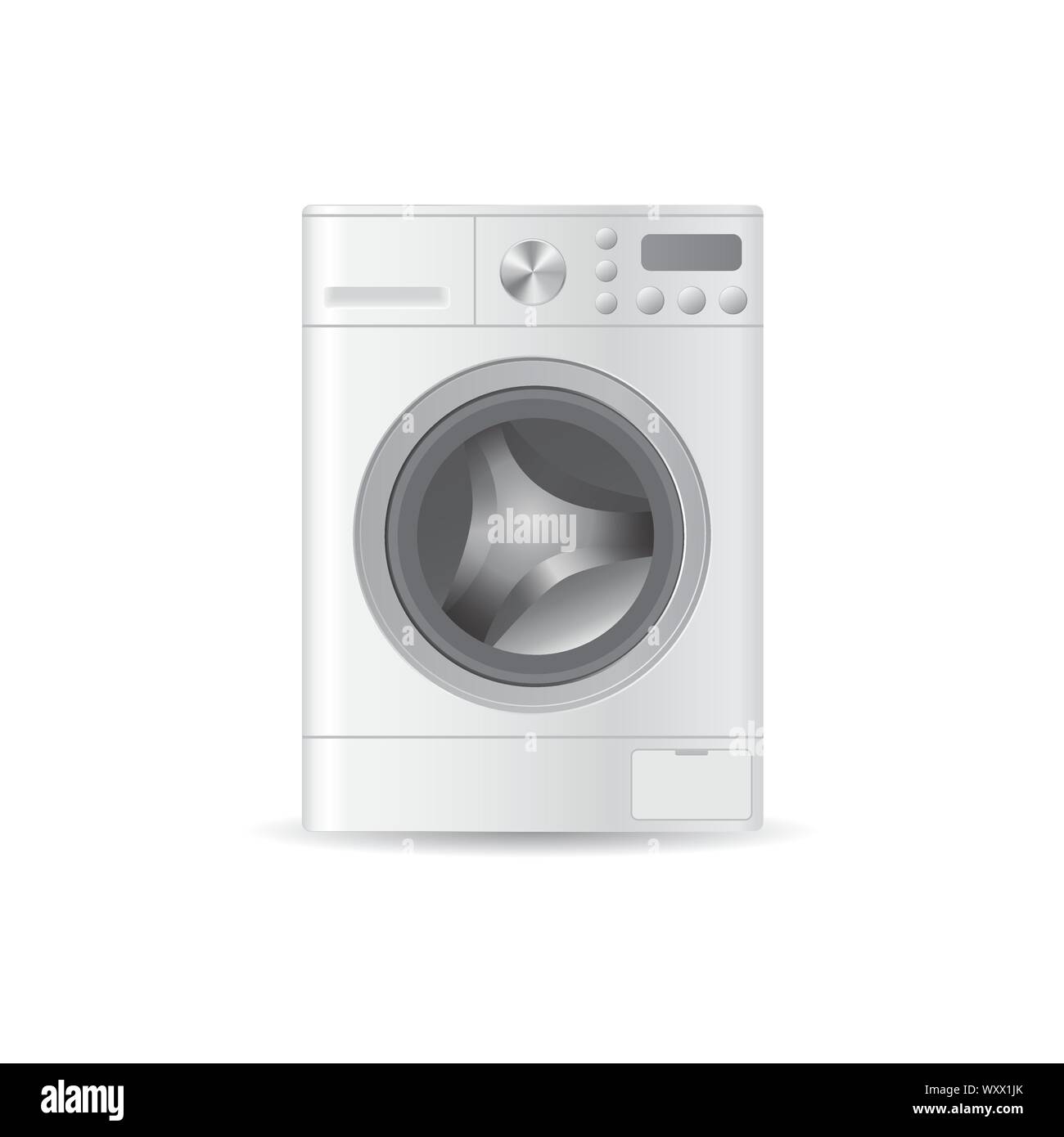 Vector realistic automatic washing-machine with front-loading clothes ...