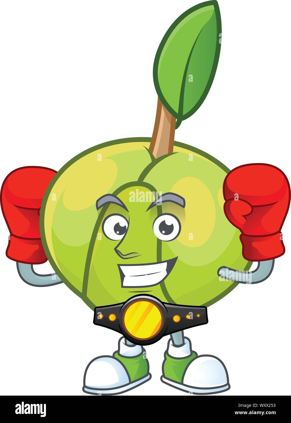 Boxing elephant apple fruit in cartoon character Stock Vector Image ...