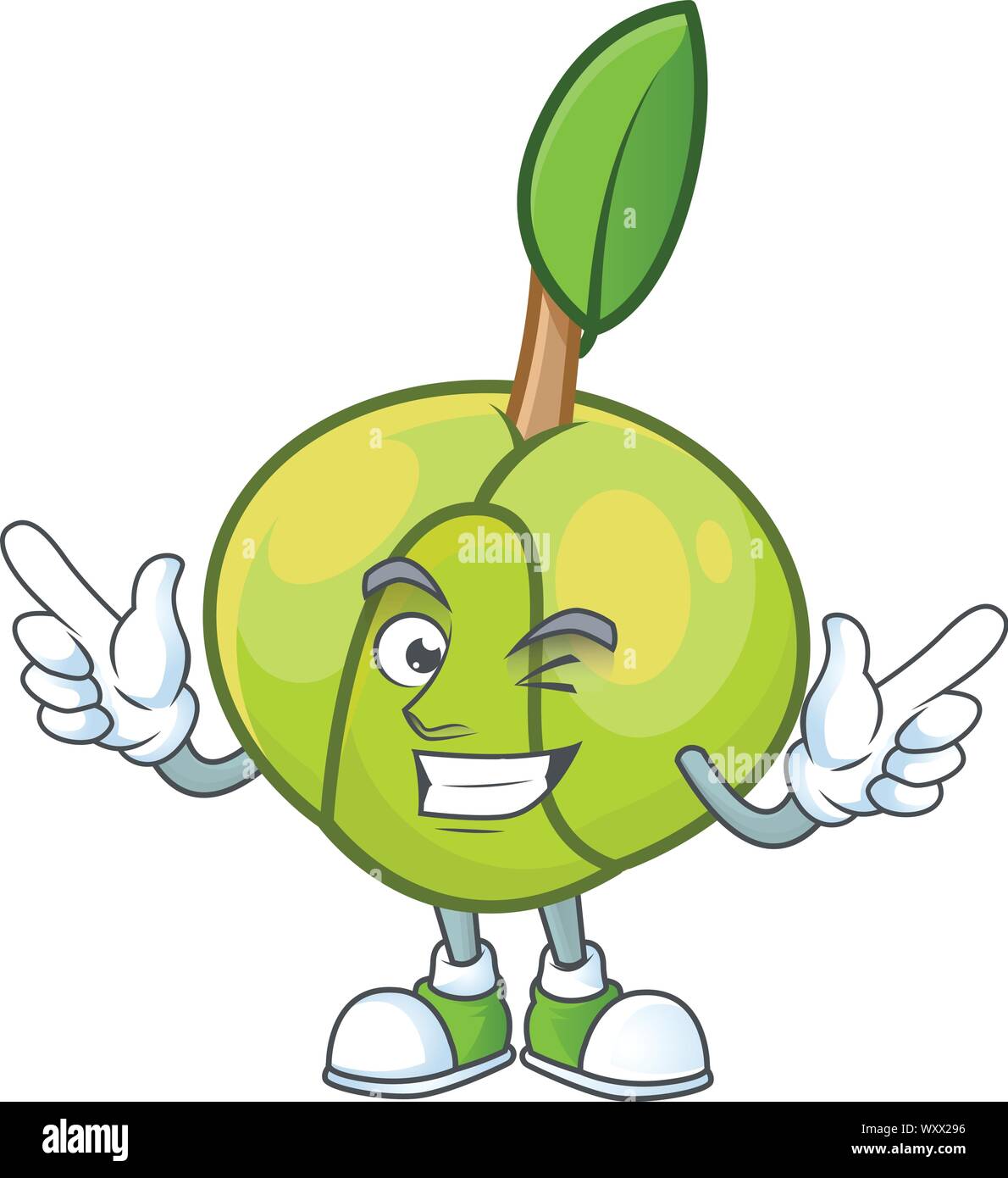 Wink sweet elephant apple cartoon with mascot Stock Vector Image & Art ...