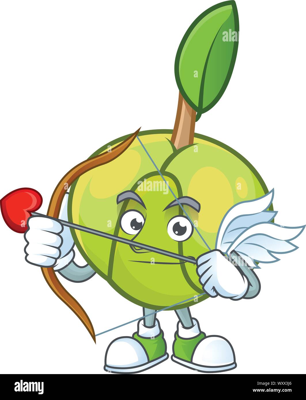 Cupid elephant apple fruit in cartoon character Stock Vector Image ...