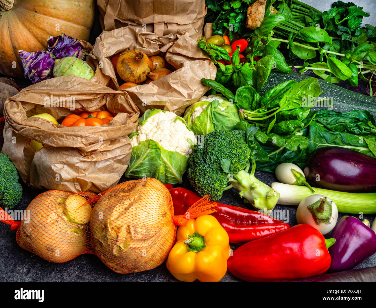 Healthy food clean eating selection of Bio vegetable. Organic ...