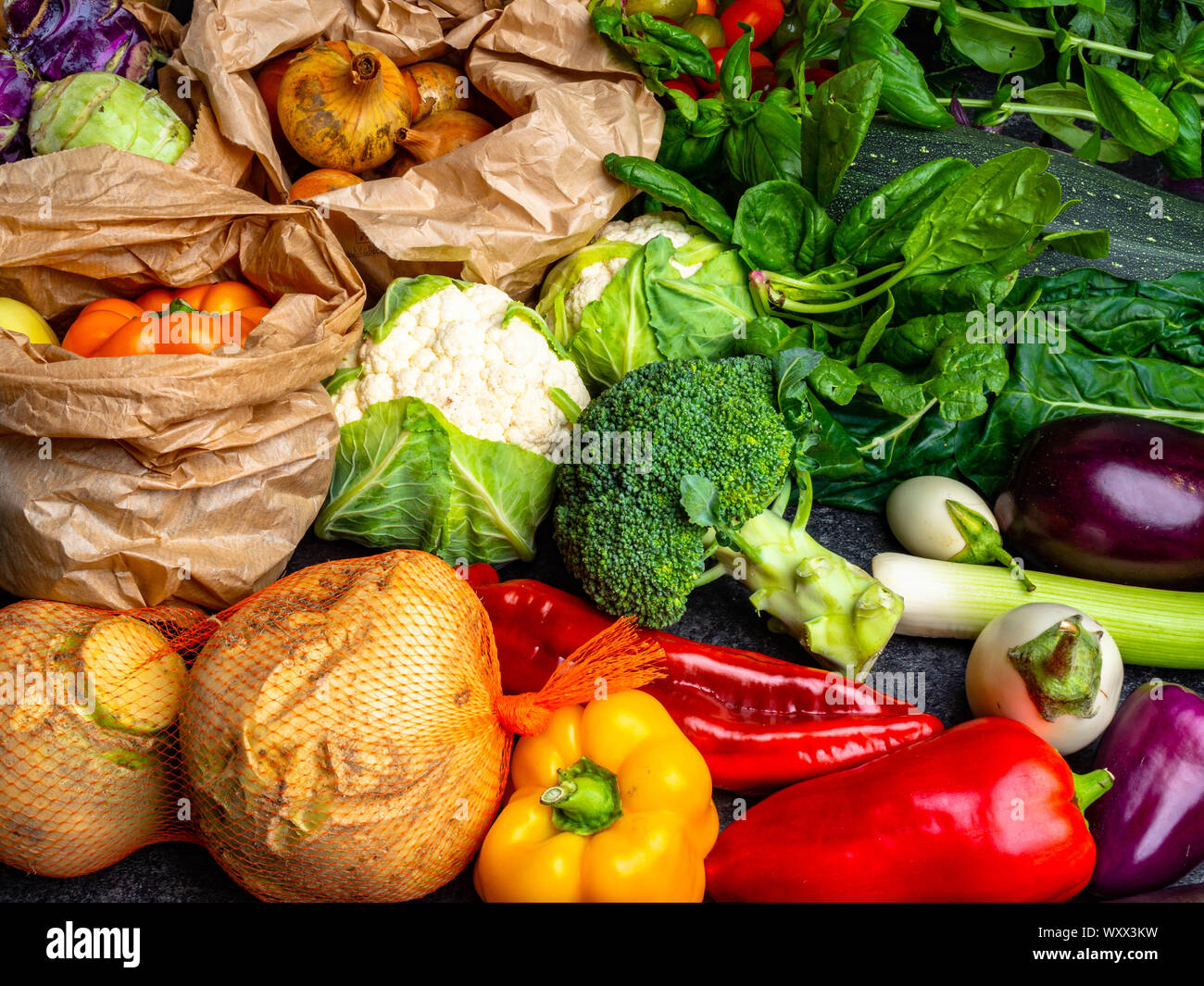 Healthy food clean eating selection of Bio vegetable. Organic ...