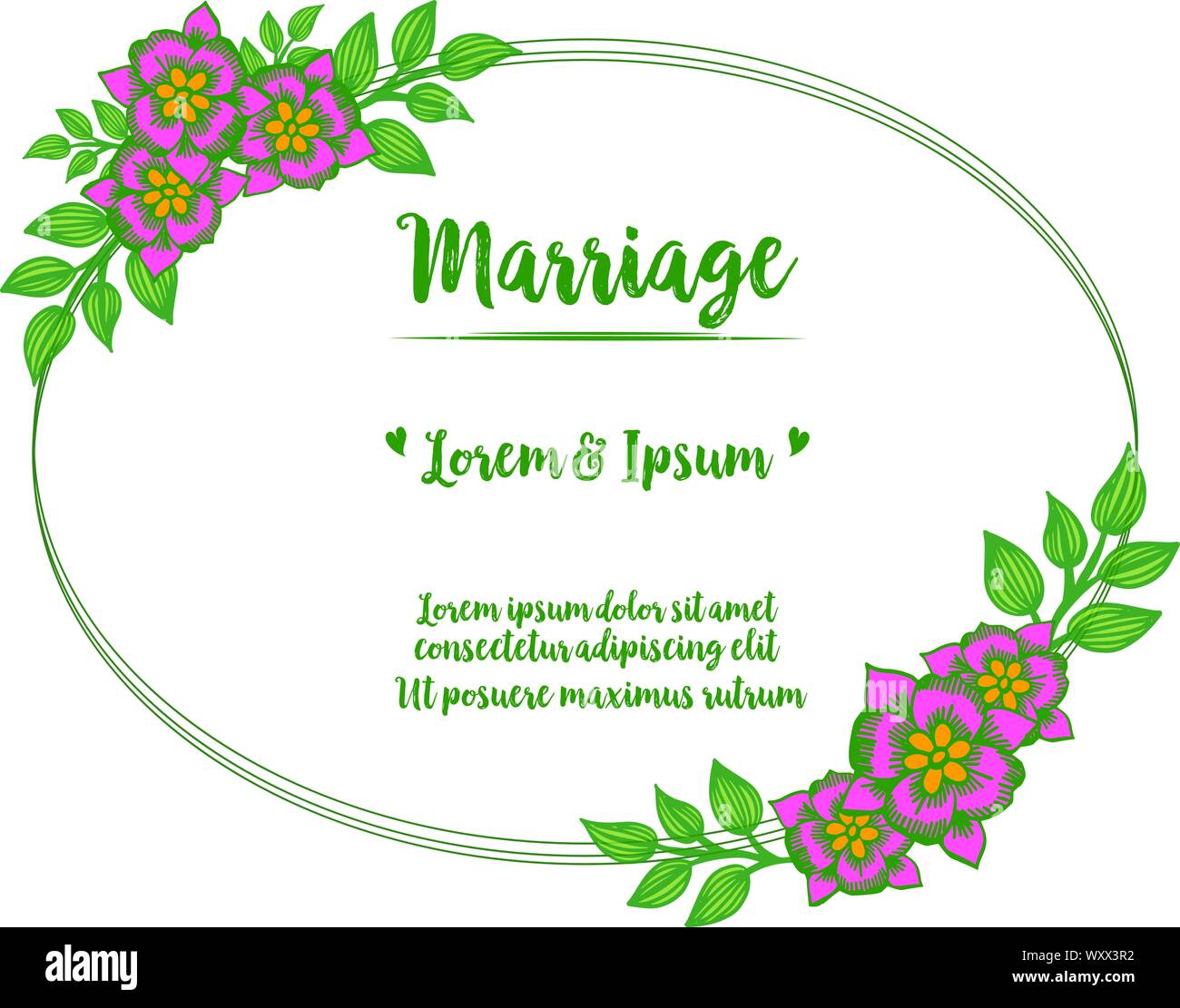 Beauty of feature colorful wreath frame for element design card of ...