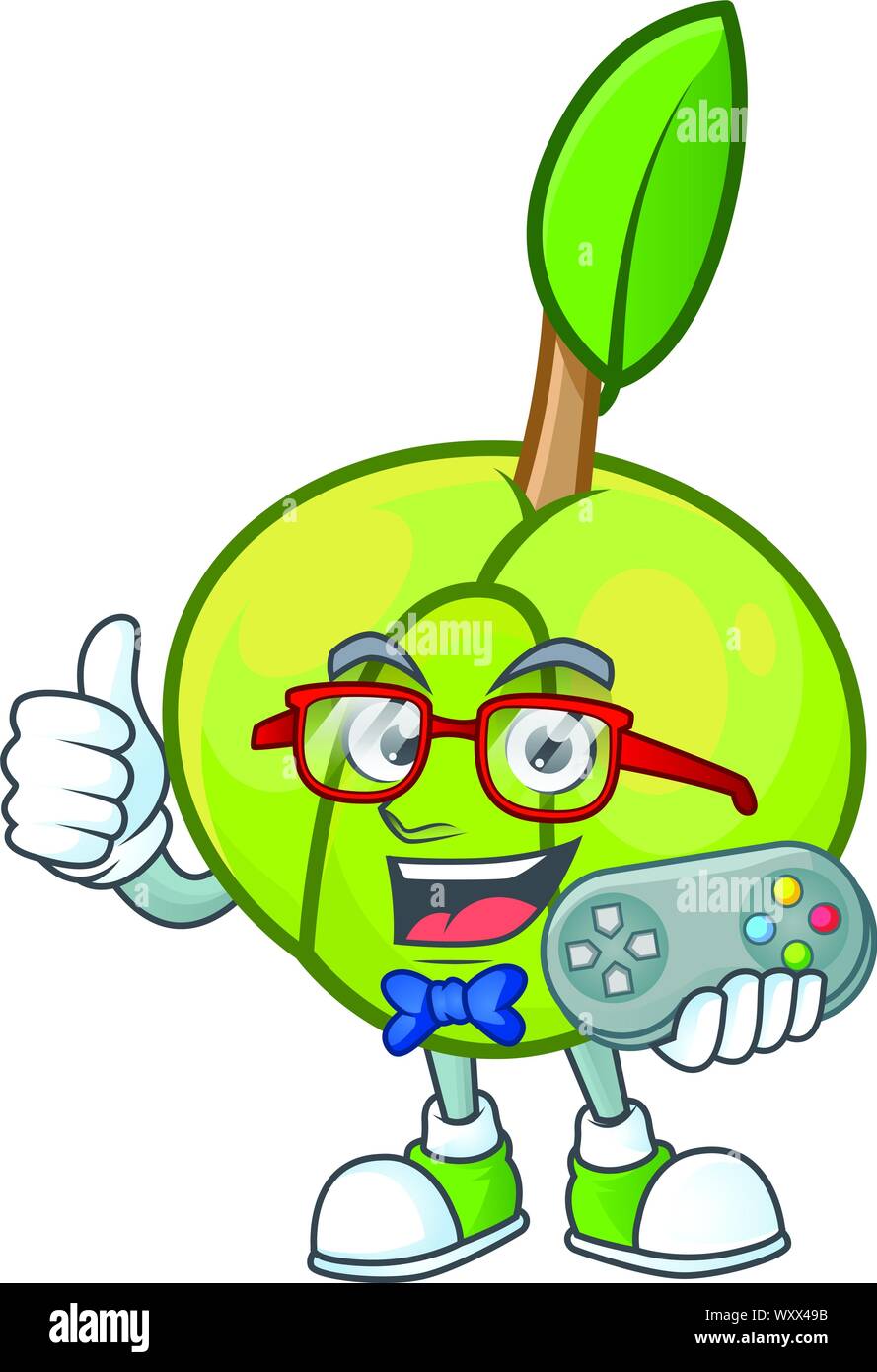 Gamer elephant apple cartoon on white background Stock Vector Image ...