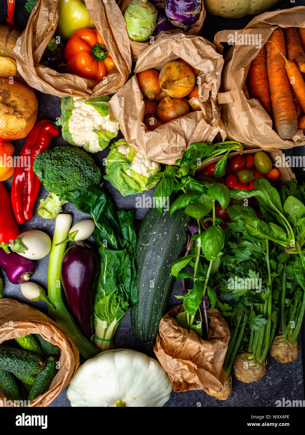 Healthy food clean eating selection of Bio vegetable. Organic ...