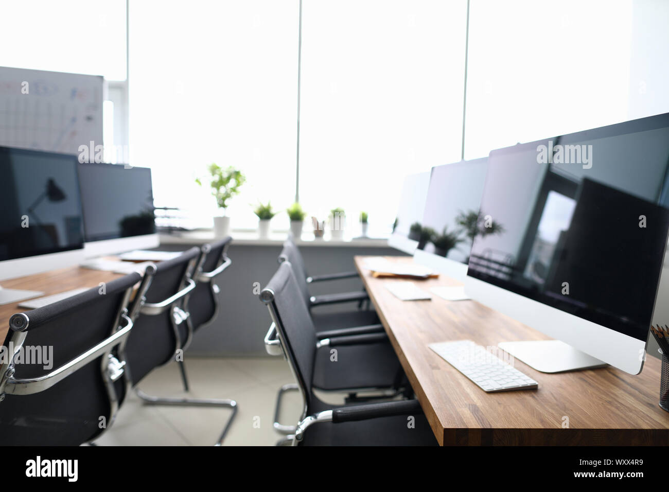 Computer class learning informatics background Stock Photo - Alamy