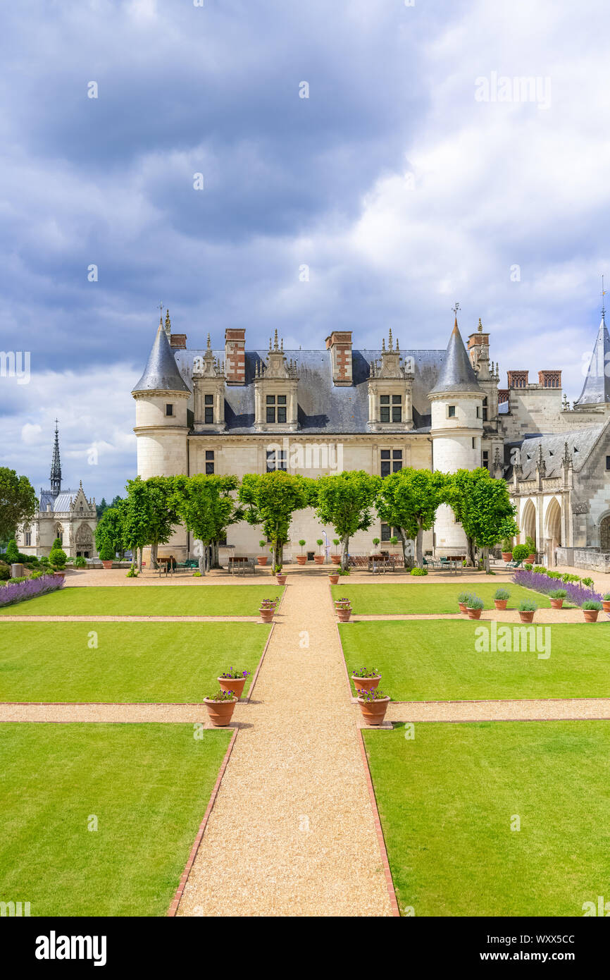 Amboise castle in France, beautiful French heritage, panorama in spring ...