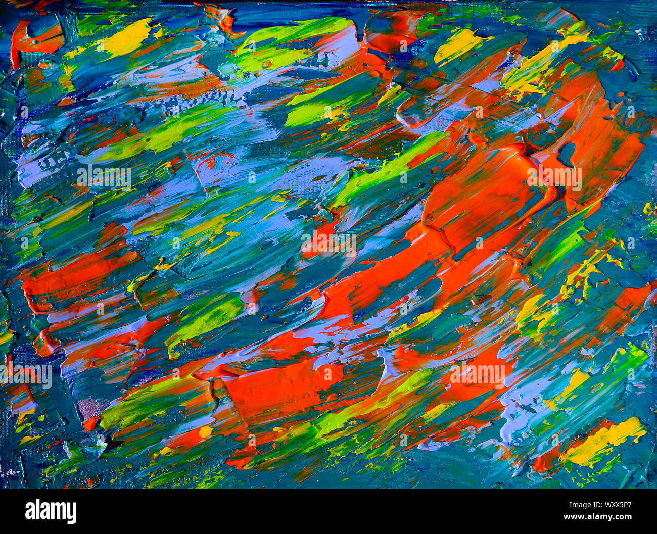 Abstract art painting with acrylic colors Stock Photo - Alamy