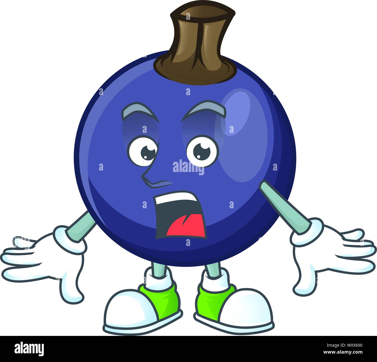 Surprised fresh blackcurrant cartoon for healthy diet Stock Vector ...