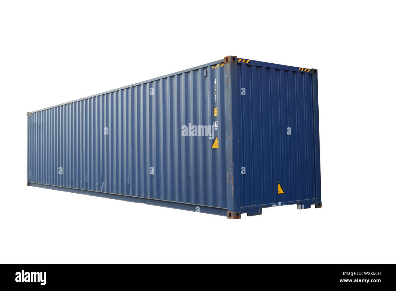 Blue container, white background for ease of use Stock Photo - Alamy