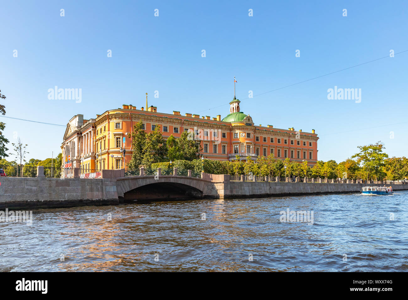 Northern facade of St. Michael's Castle, the Mikhailovsky Castle, the ...