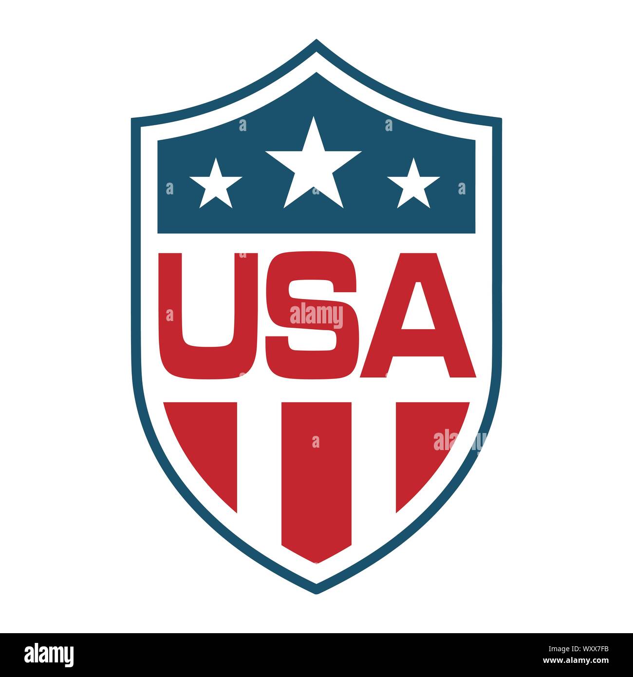 US badge. Independence day badge and label. Red and blue patriotic ...