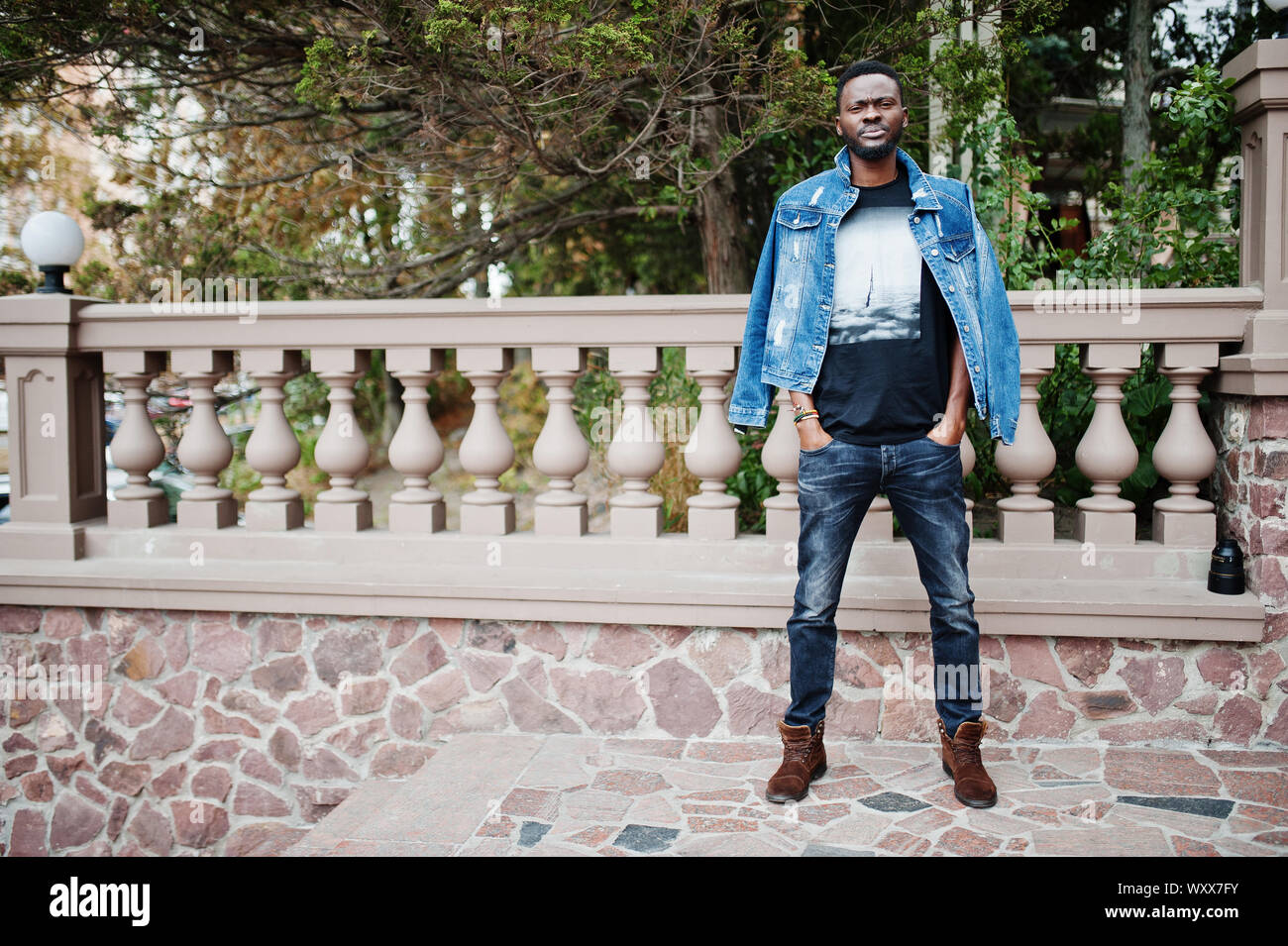Young attractive serious african american man model. Modern handsome ...