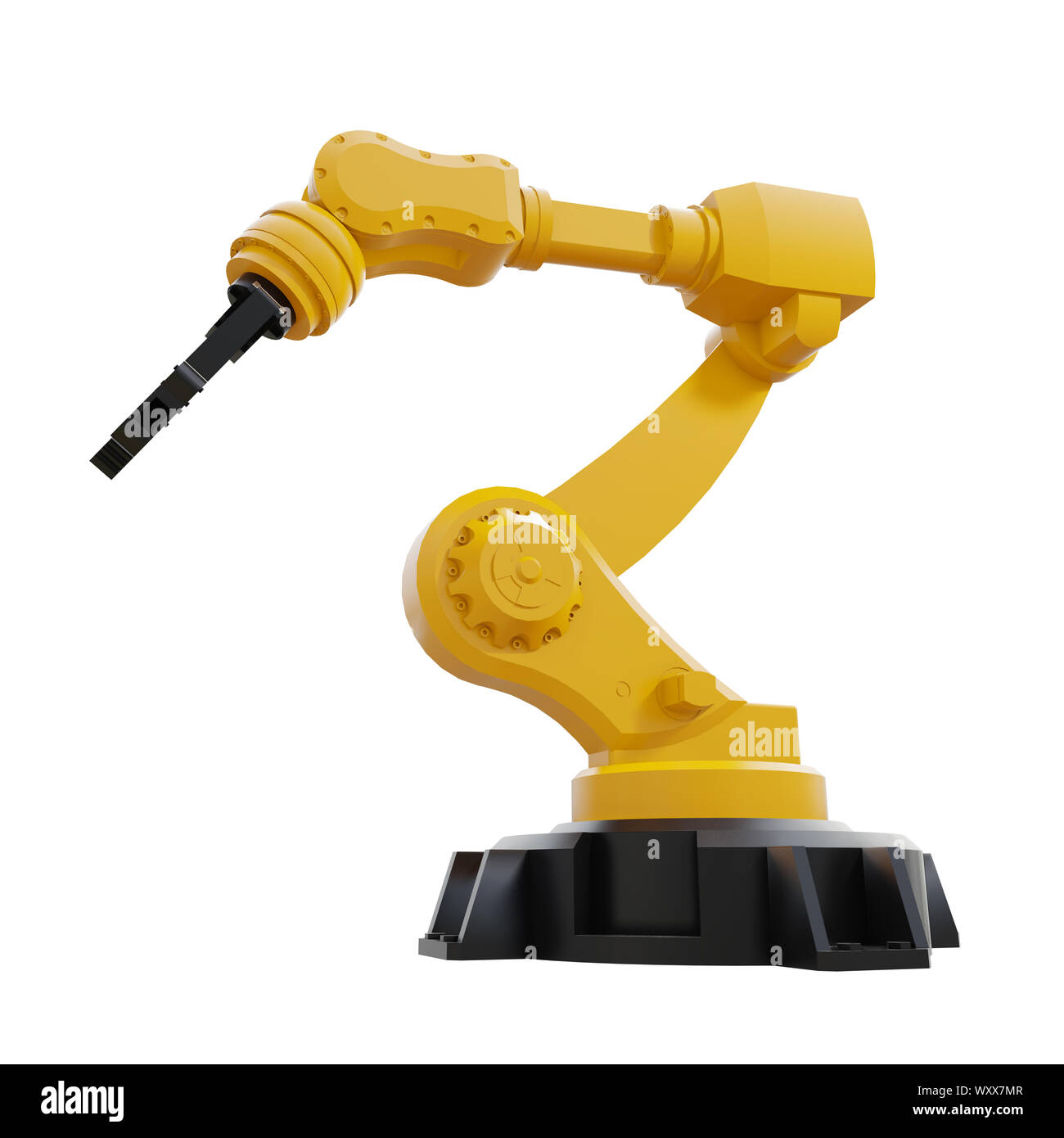 Robotic arm on white background. 3d rendering Stock Photo - Alamy