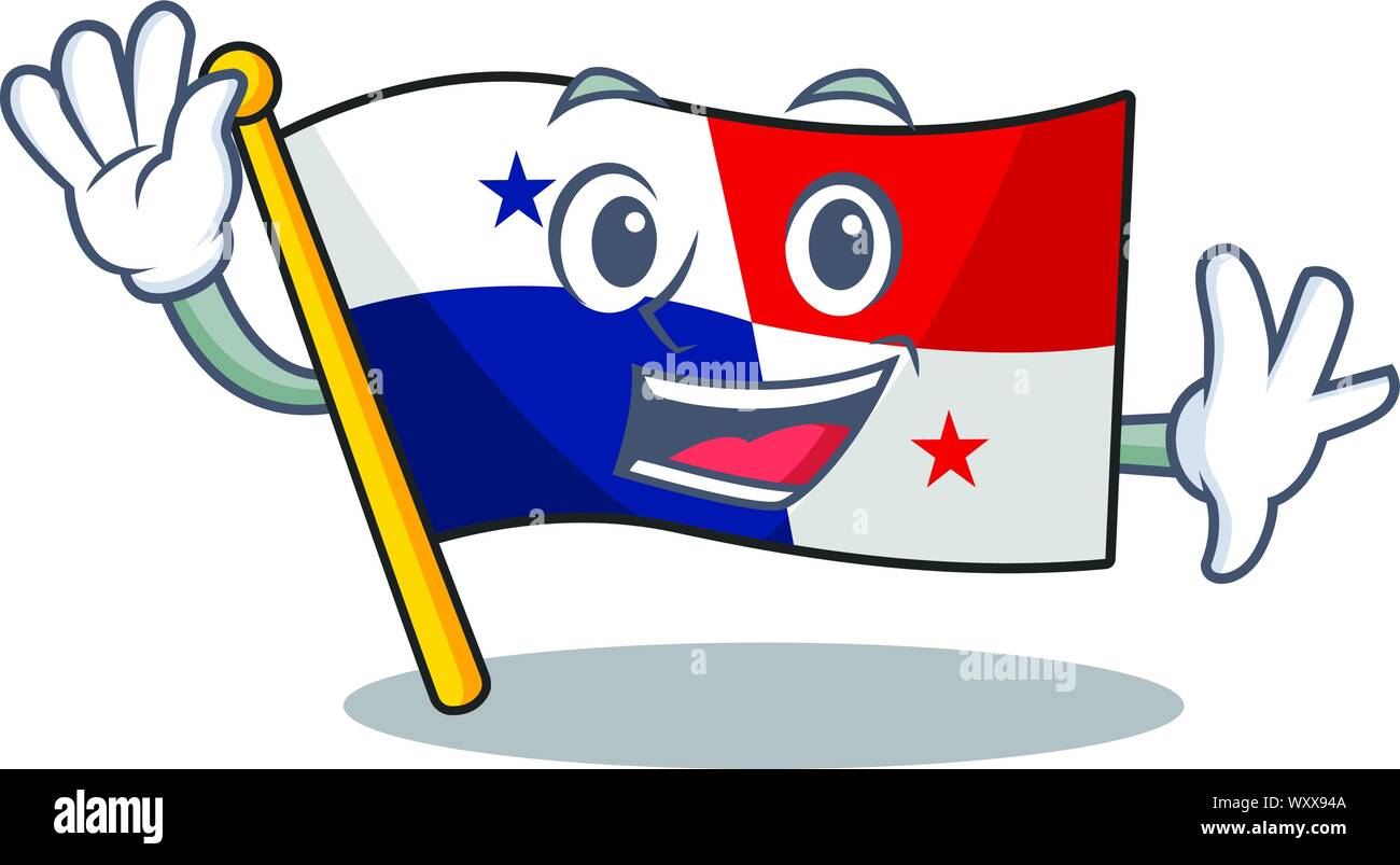 Waving flag panama character shaped with cartoon Stock Vector Image ...