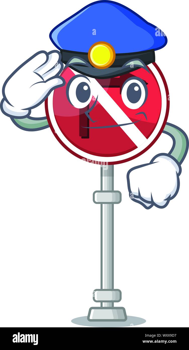 Police no right turn isolated with mascot Stock Vector Image & Art - Alamy