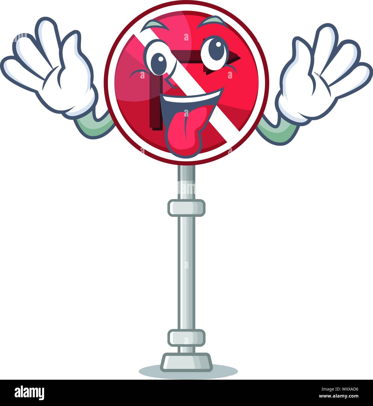Crazy no right turn in the character Stock Vector Image & Art - Alamy