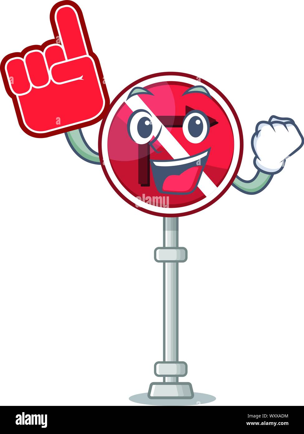 Foam finger no right turn in the character Stock Vector Image & Art - Alamy