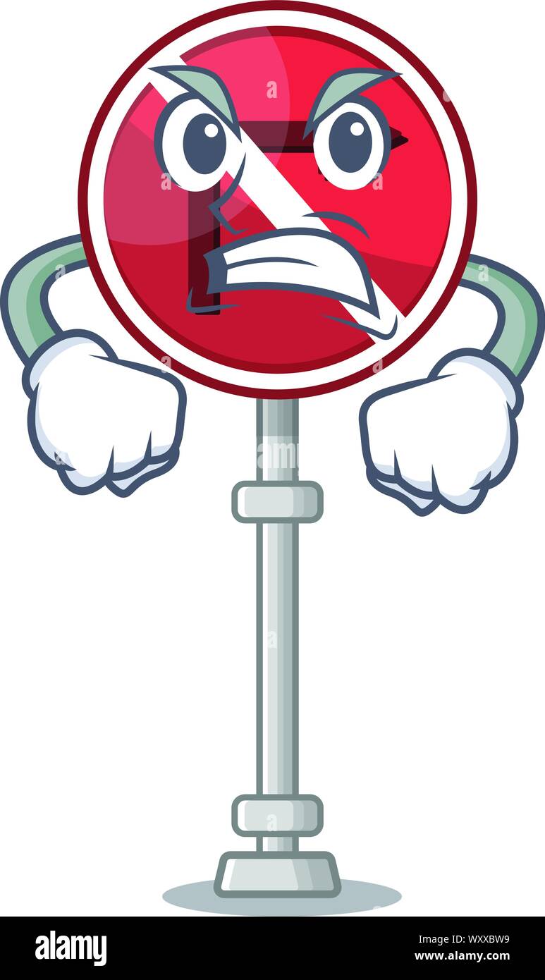 Angry no right turn with the cartoon Stock Vector Image & Art - Alamy