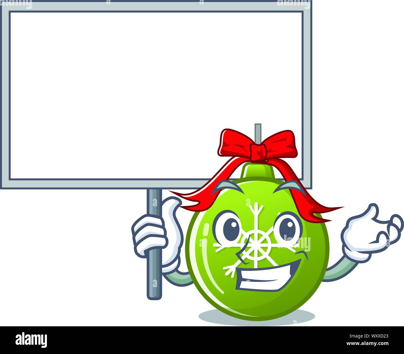 Bring board christmas ball green with the character Stock Vector Image ...