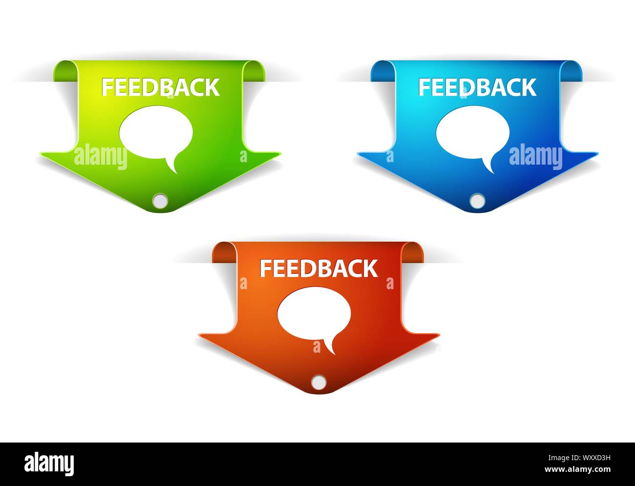 Vector Feedback Arrow Labels / Stickers on the edge of the (web) page ...