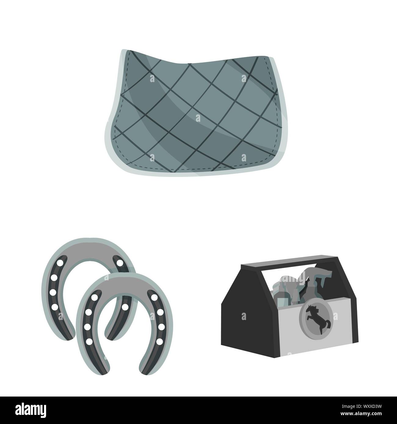 Isolated object of race and horse symbol. Set of race and racing stock ...