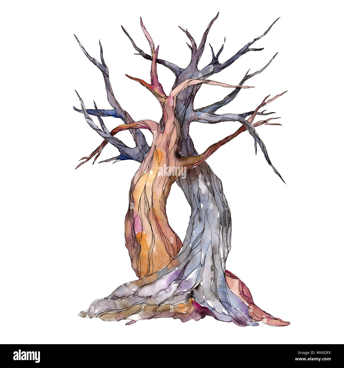 Fingerprint wedding quest book Watercolor background illustration set ...