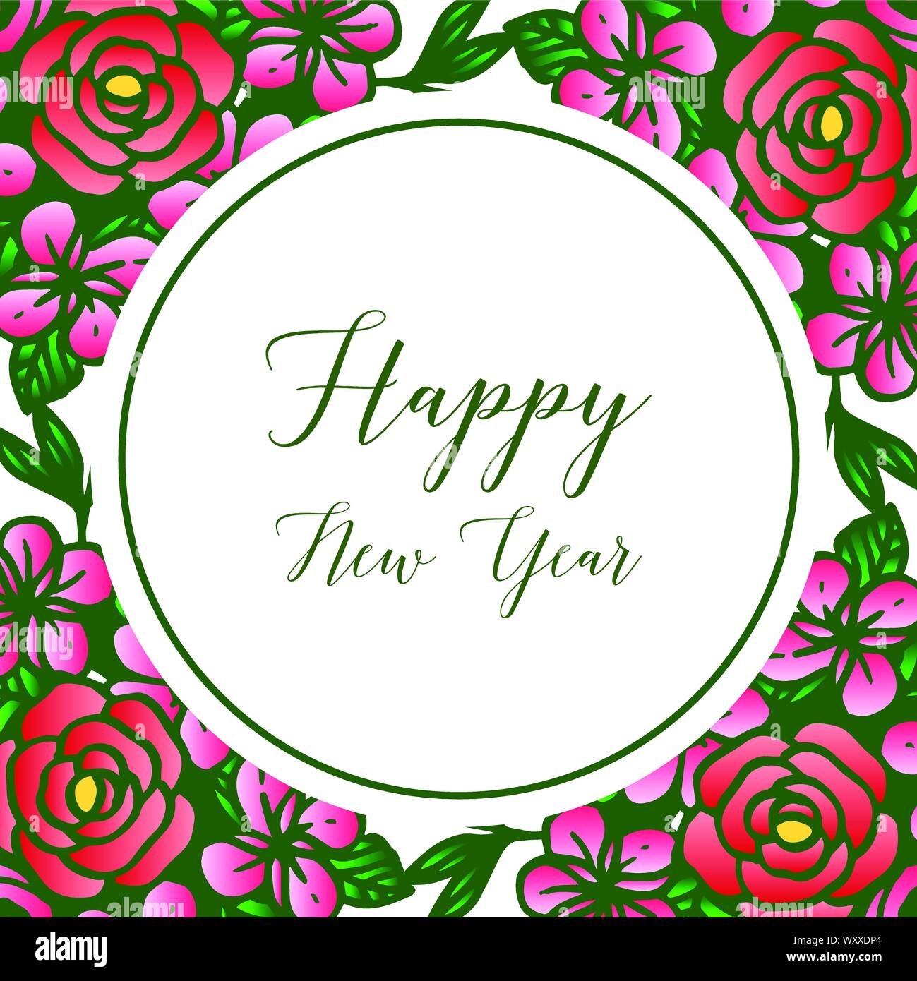 Ornate of green leafy flower frame for decoration greeting card happy ...