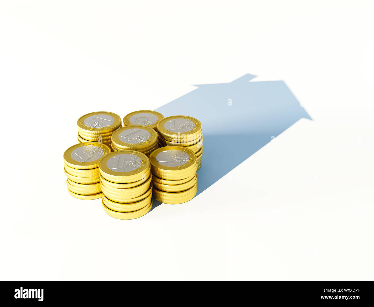growing stack of coins for finance and banking concept, 3d rendering ...