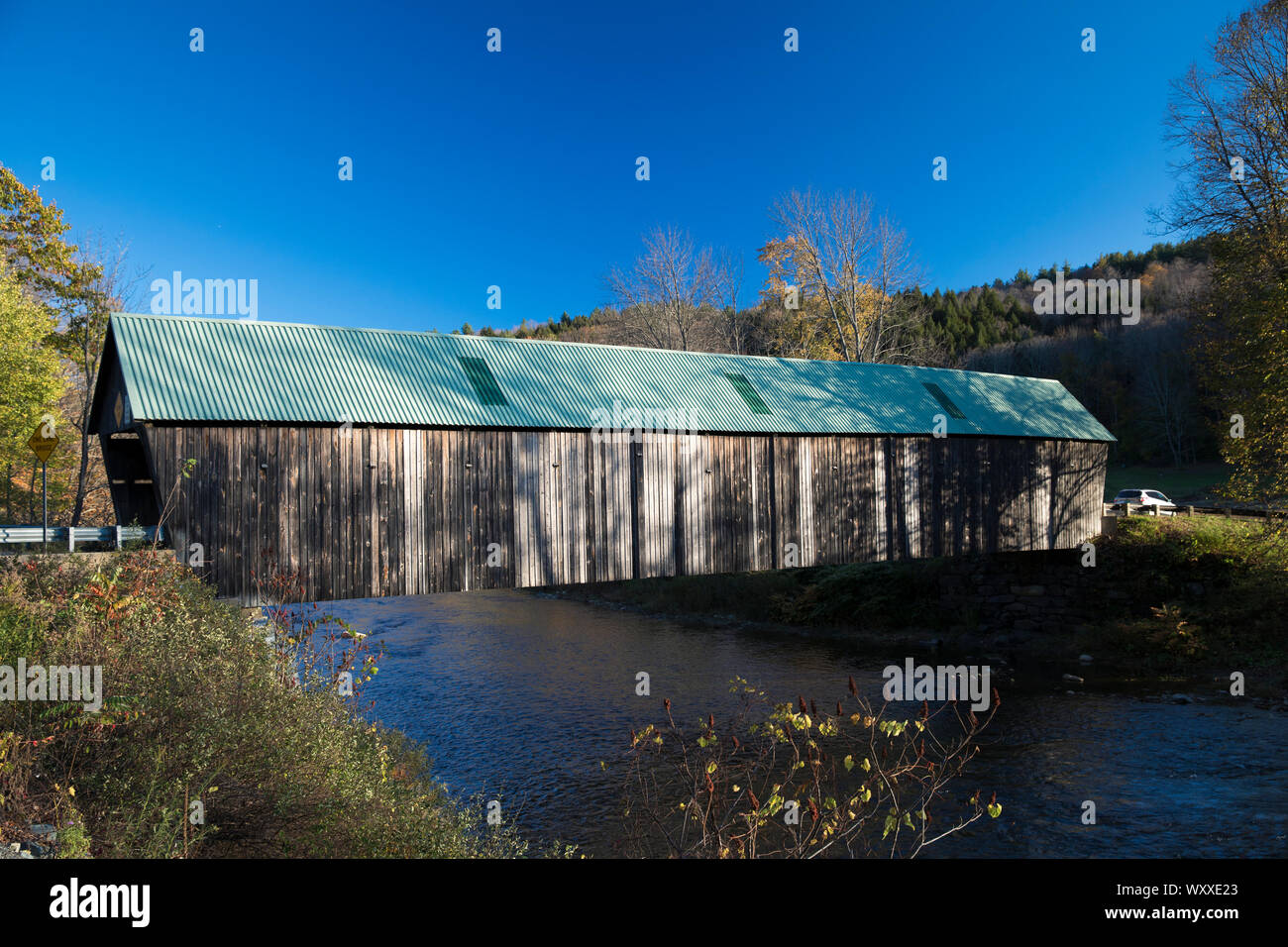 Lincoln covered bridge, at Woodstock, Vermont, New England, USA Stock ...