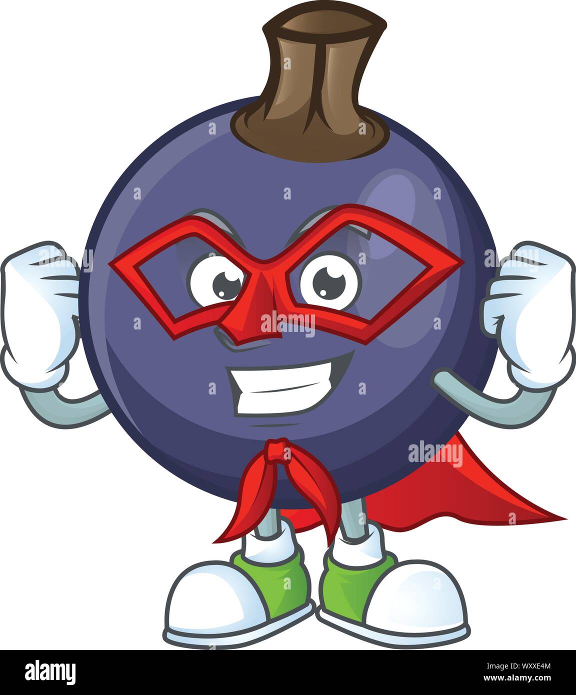 Super hero blackcurrant fruit of cartoon character shape Stock Vector ...
