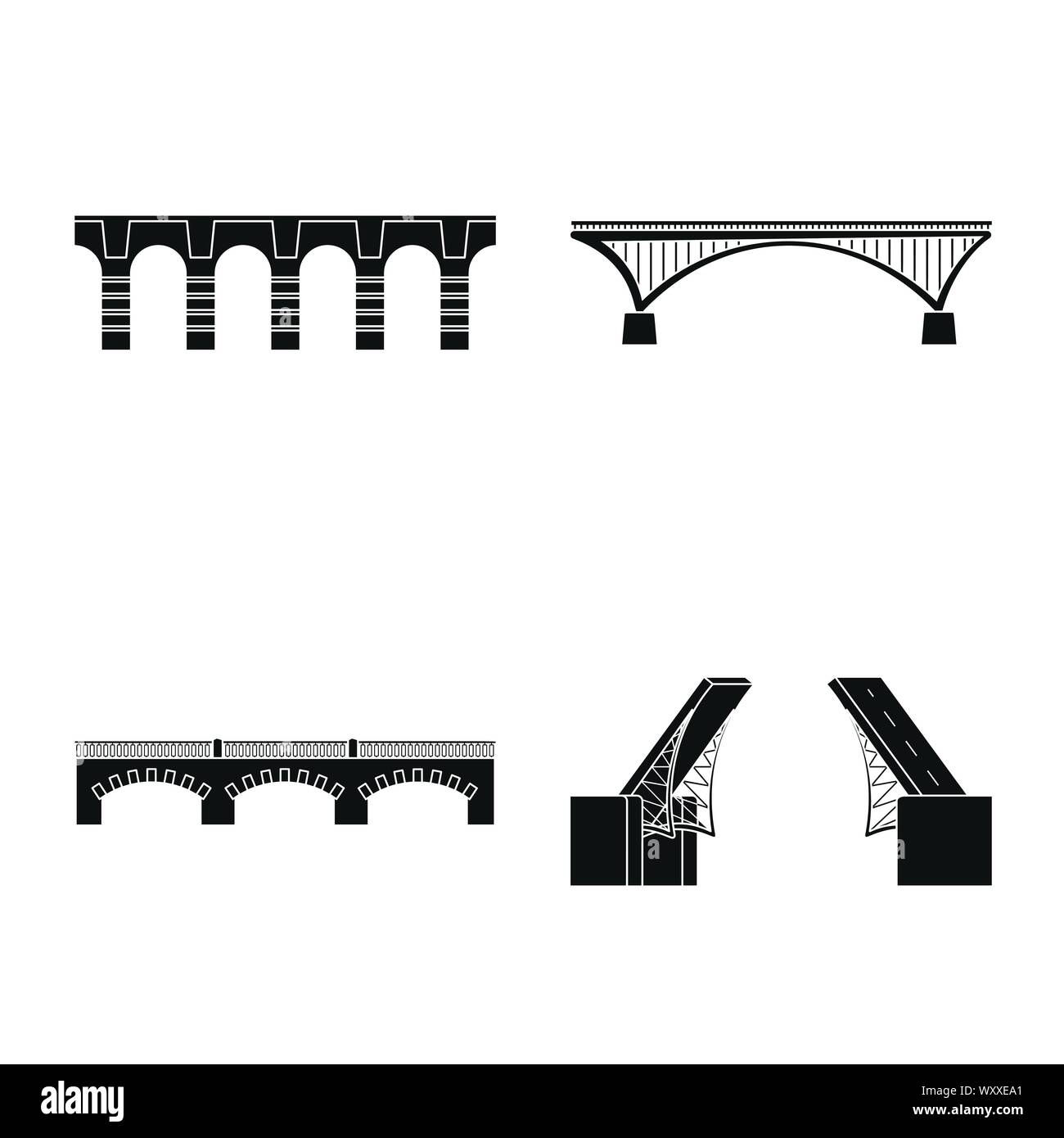 Isolated Object Of Construct And Side Symbol Set Of Construct And Bridge Stock Vector