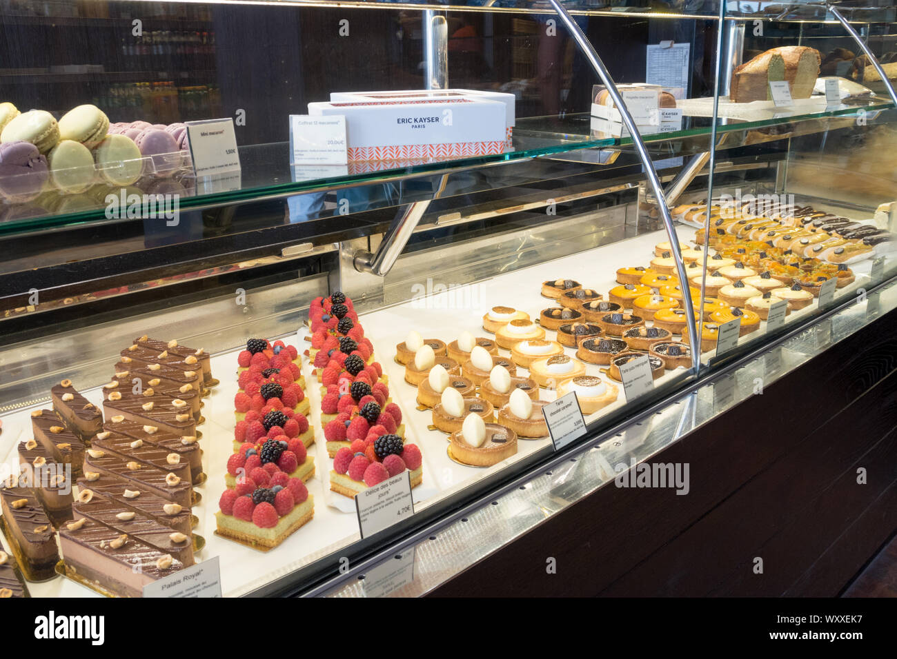 Paris, France - Aug 31, 2019: Cakes at the French Bakery Shop, "Eric ...