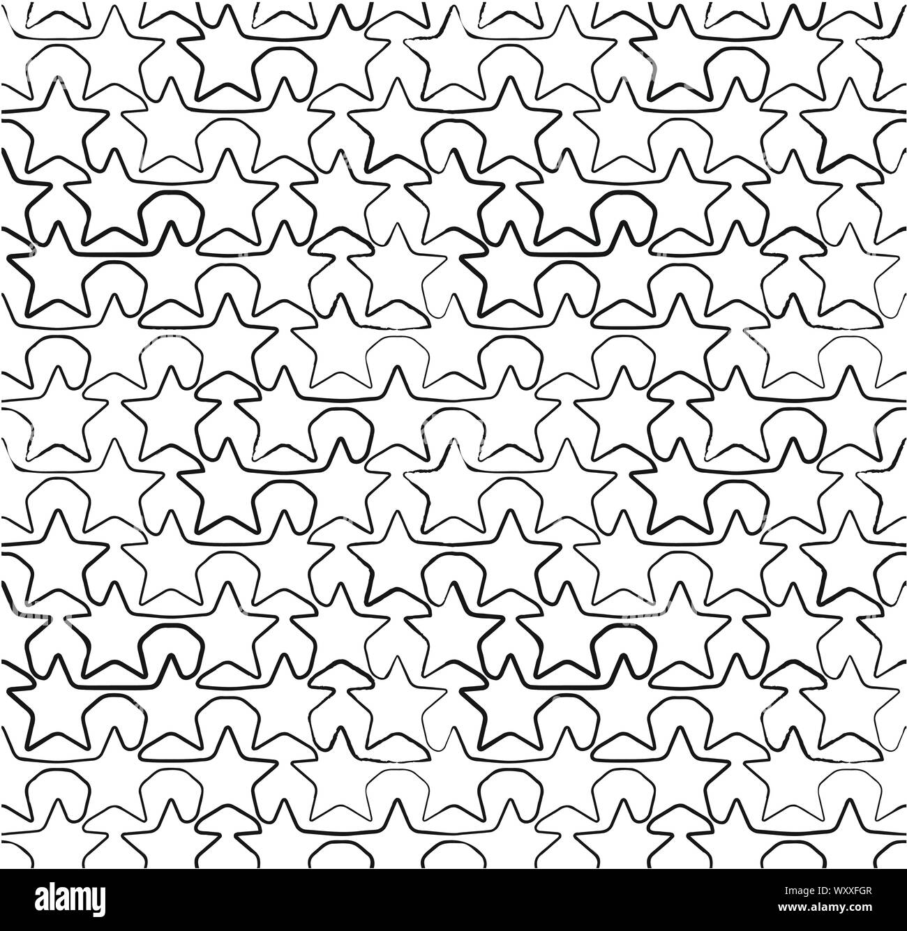 Seamless pattern with ink stars drawing Stock Vector Image & Art - Alamy