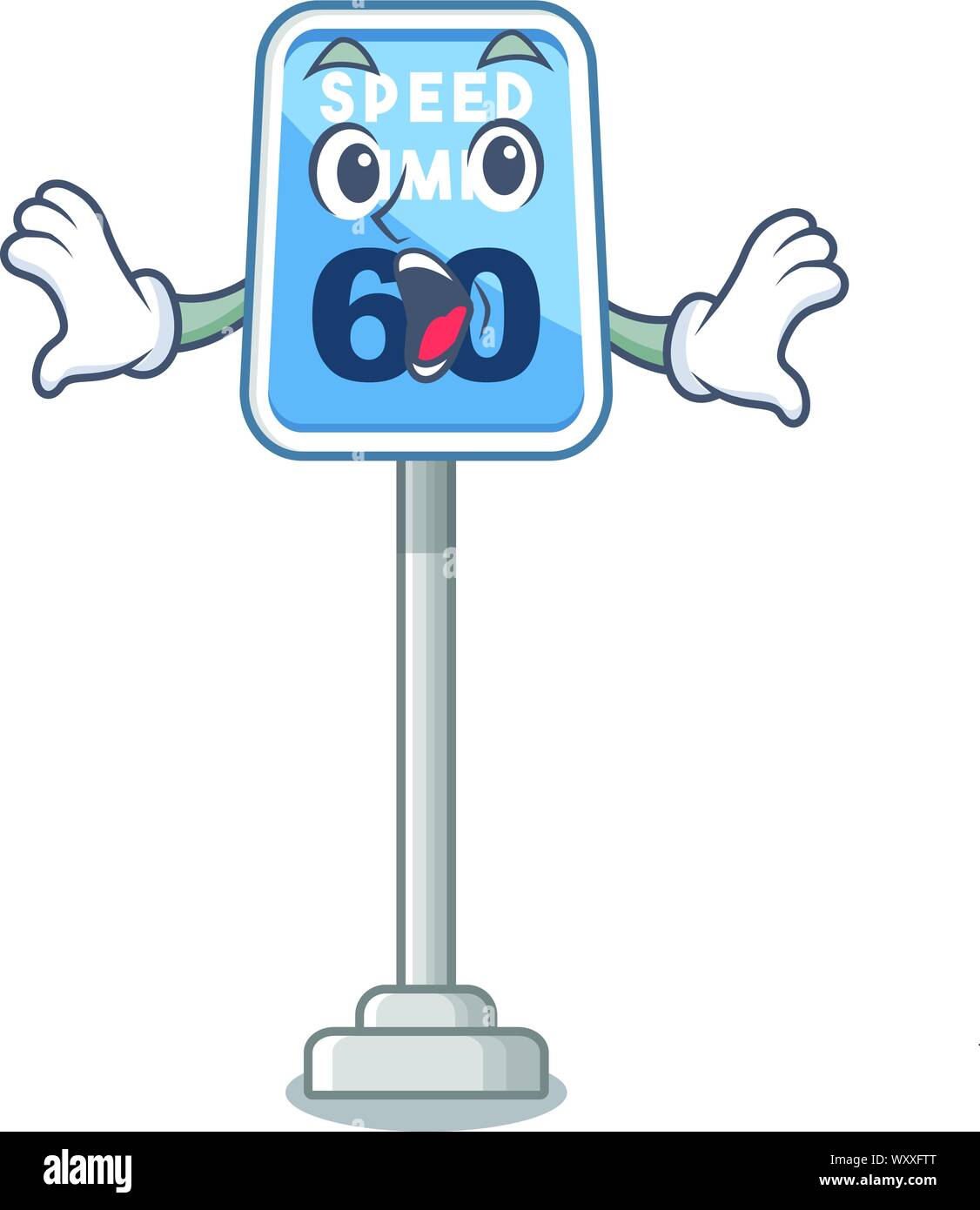Surprised speed limit isolated in the mascot Stock Vector Image & Art ...