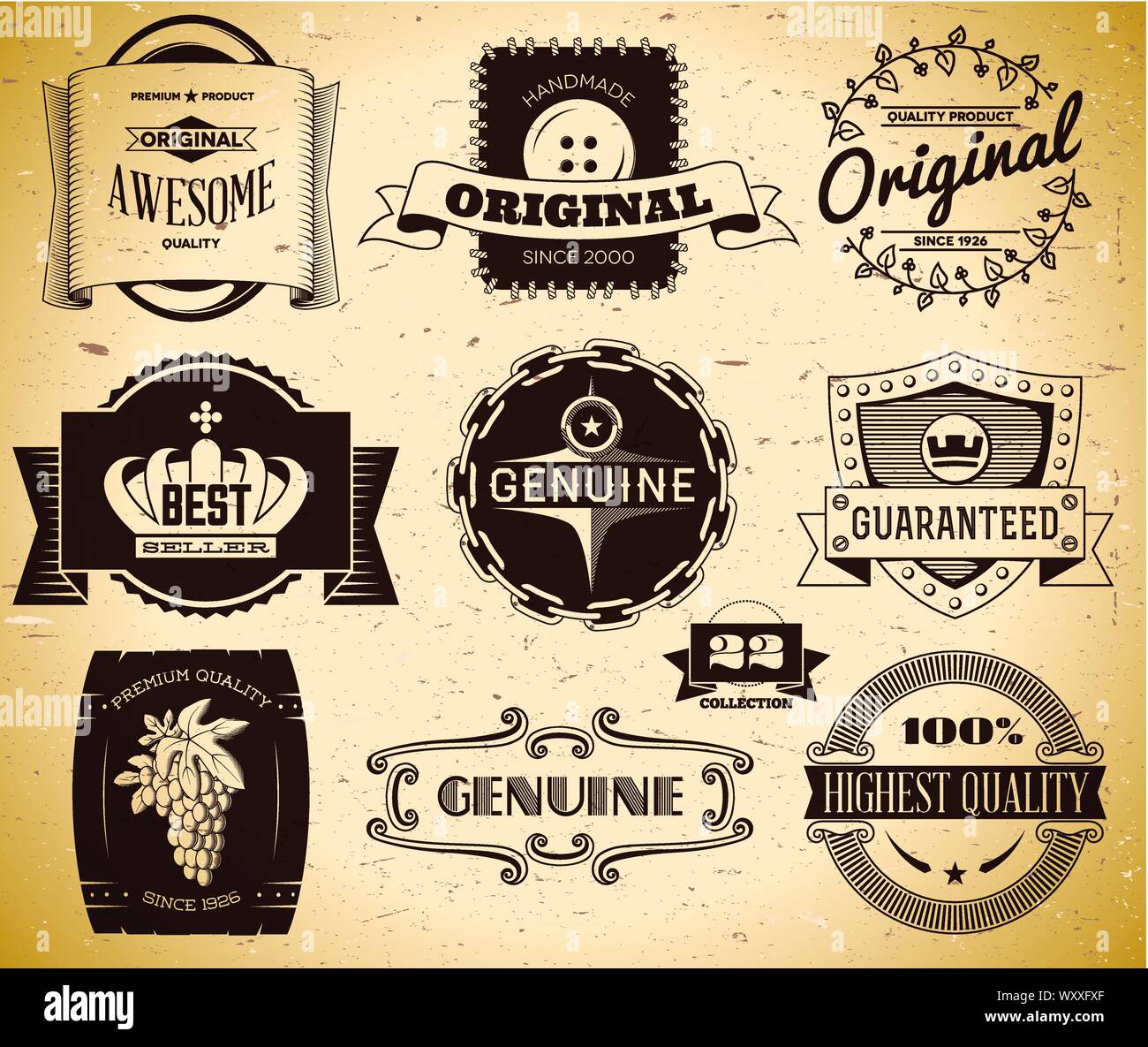 Vintage labels. Collection 22 Stock Vector Image & Art - Alamy